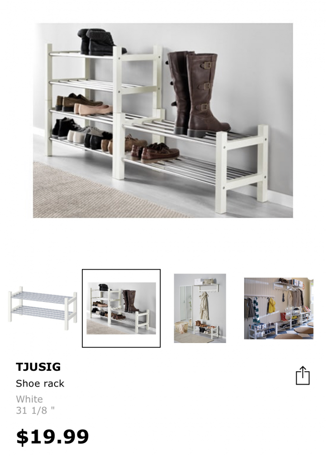 Edgewater 픽업 ikea shoe rack