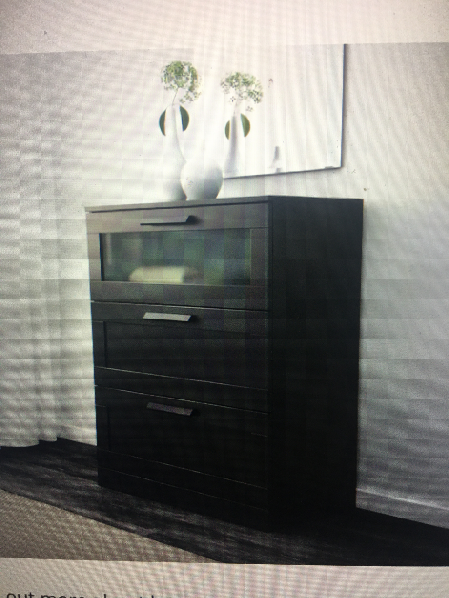 ikea brimnes 3 drawer dresser black frosted glass