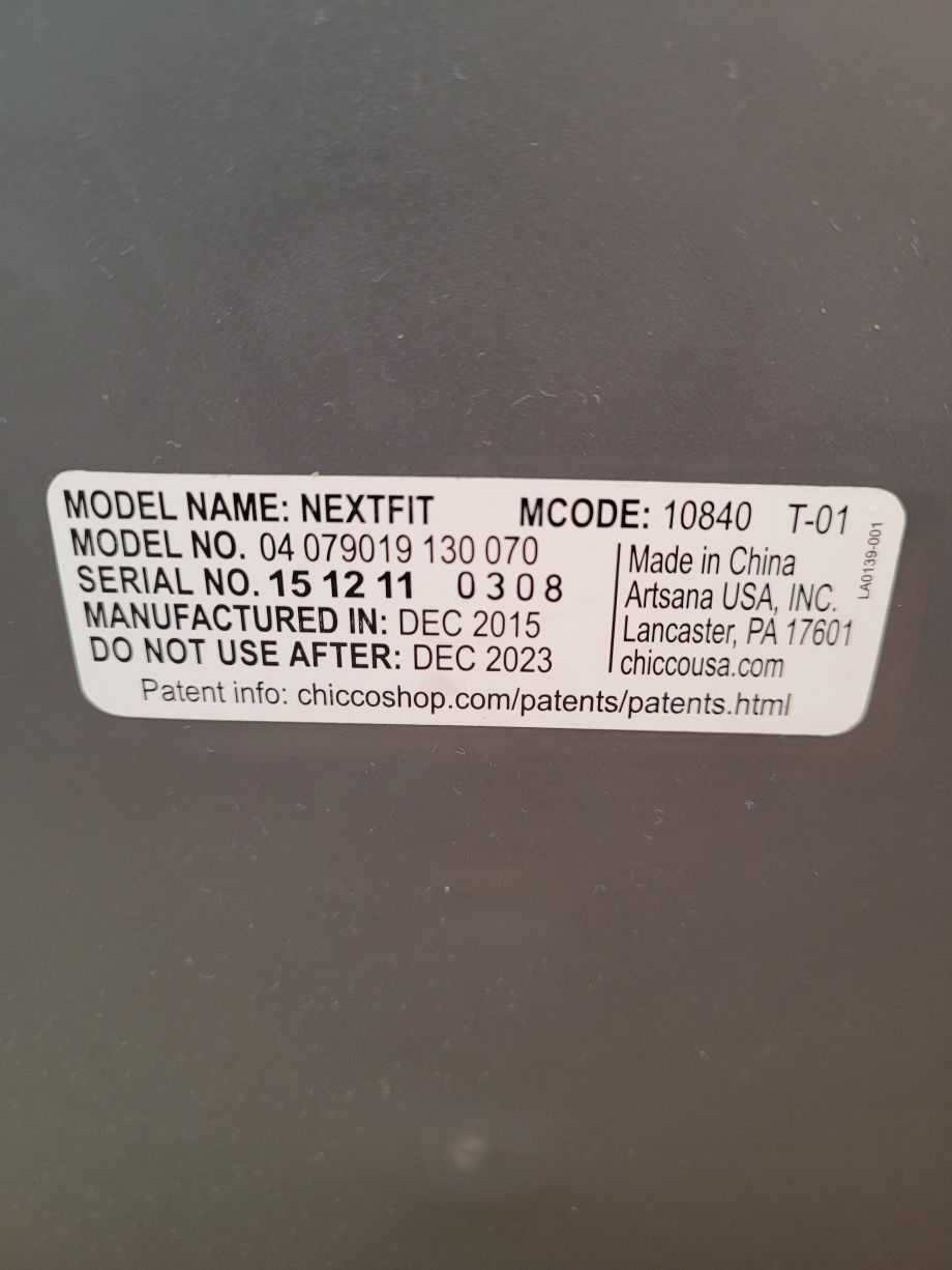 Car seat chicco nextfit