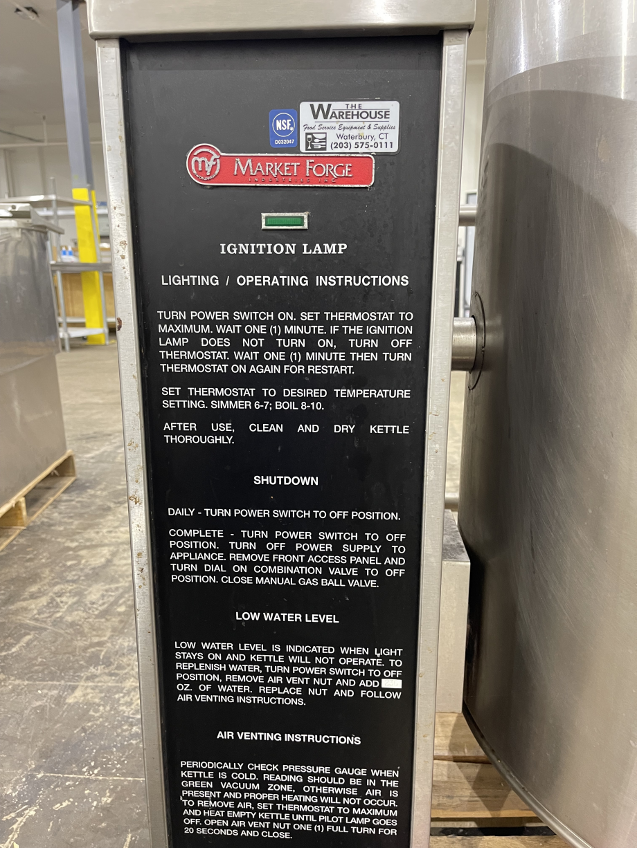 Market Forge FT-40GLS 40 gal Tilting Steam Kettle