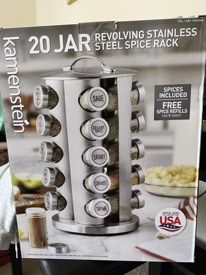 20 Jar Revolving Stainless Spice Rack - brand new