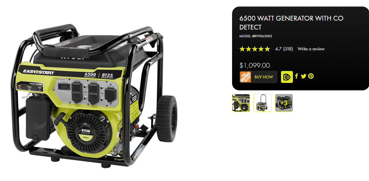 Predator 6,500-Watt Gas Generator